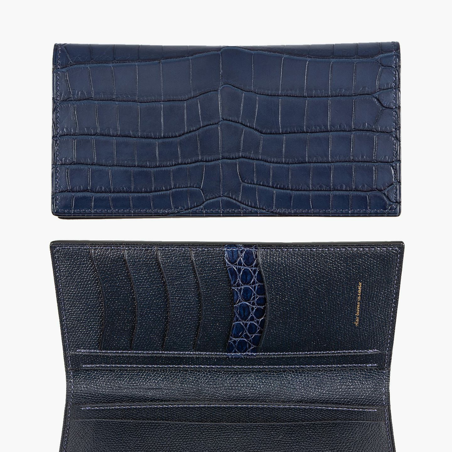 Indigo-dyed Porosus（藍染めポロサス） | 大人のバッグ･財布・革小物など拘りの日本製ブランドなら MLS（Mens ...
